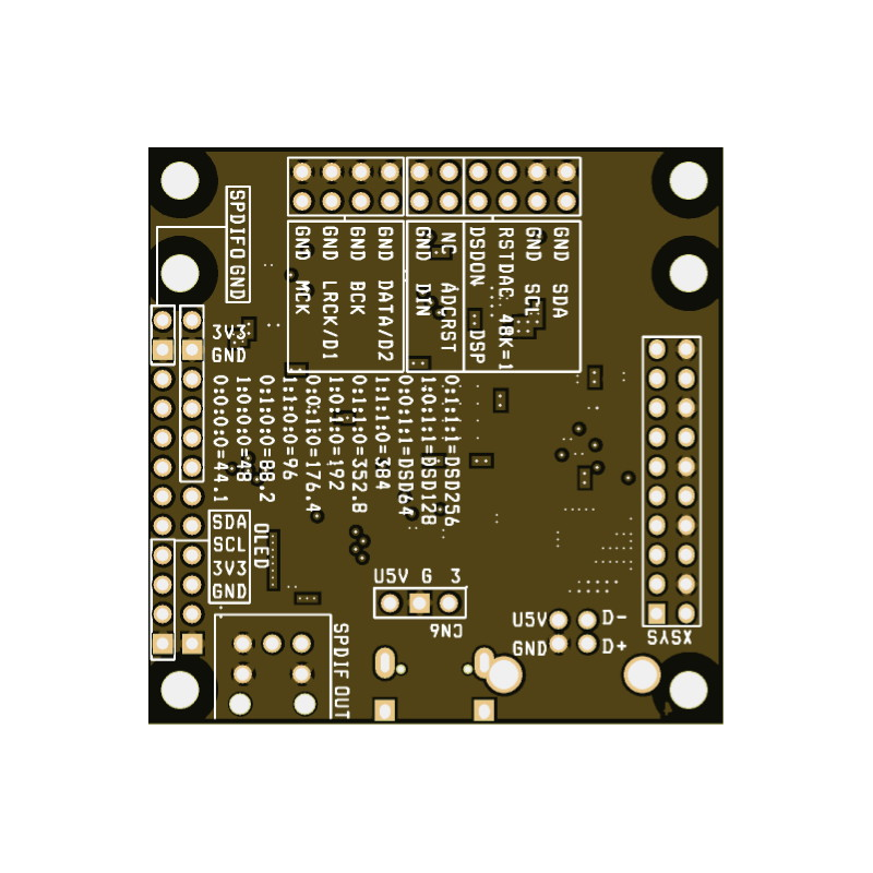 XMOS XU208 32Bit 384kHz DXD DSD256 DSD reclock SPDIF USB I2S in/out PCB