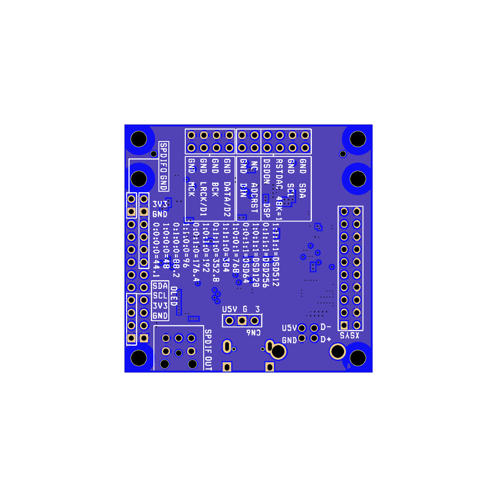 768kHz 32Bit XMOS XU208 DXD DSD512 DSD reclock SPDIF USB to I2S out PCB