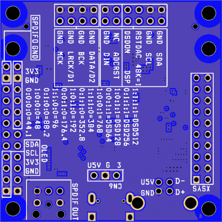 768kHz 32Bit XMOS XU208 DXD DSD512 DSD reclock SPDIF USB to I2S out PCB